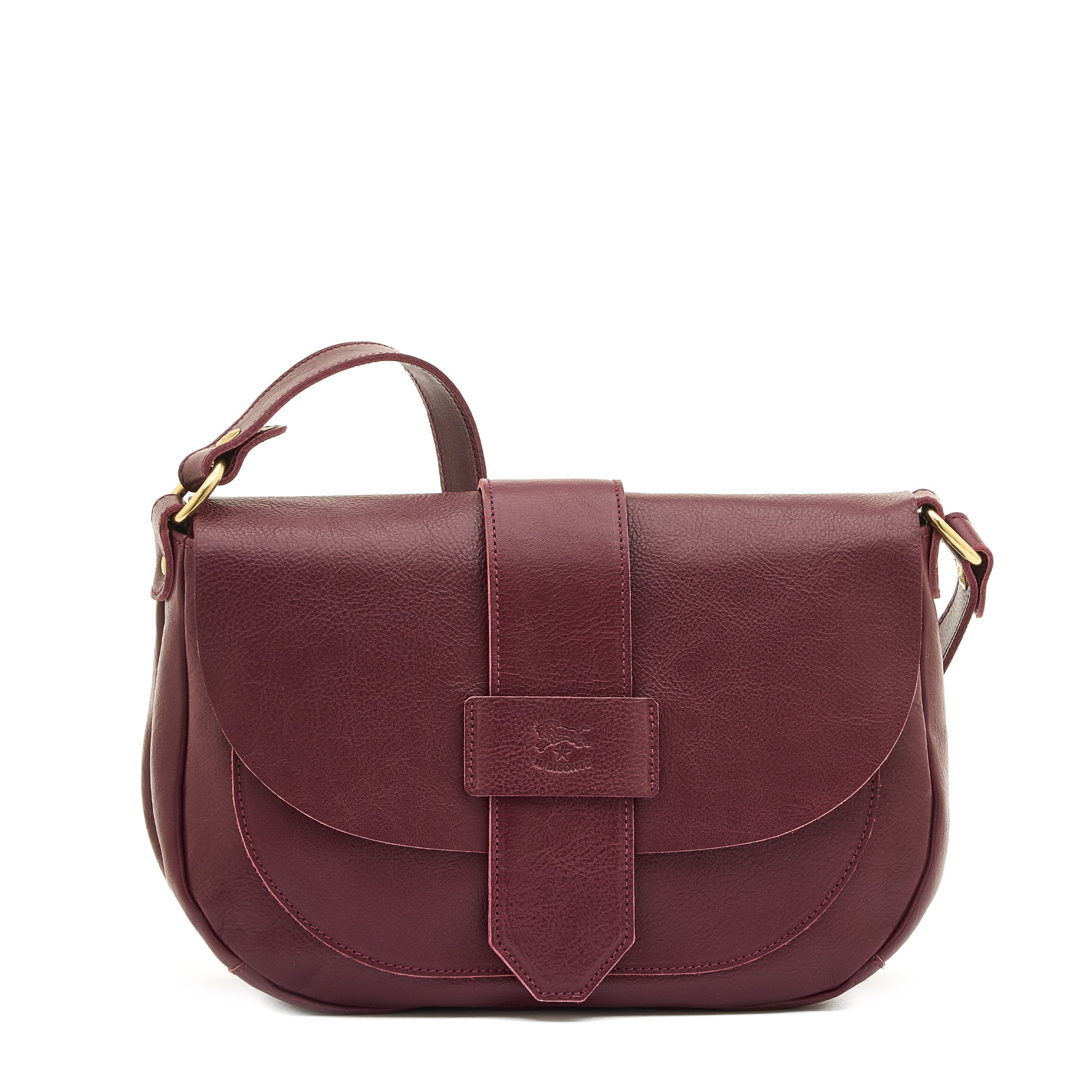 Fausta Medium | Women's crossbody bag in leather color black cherry – Il Bisonte