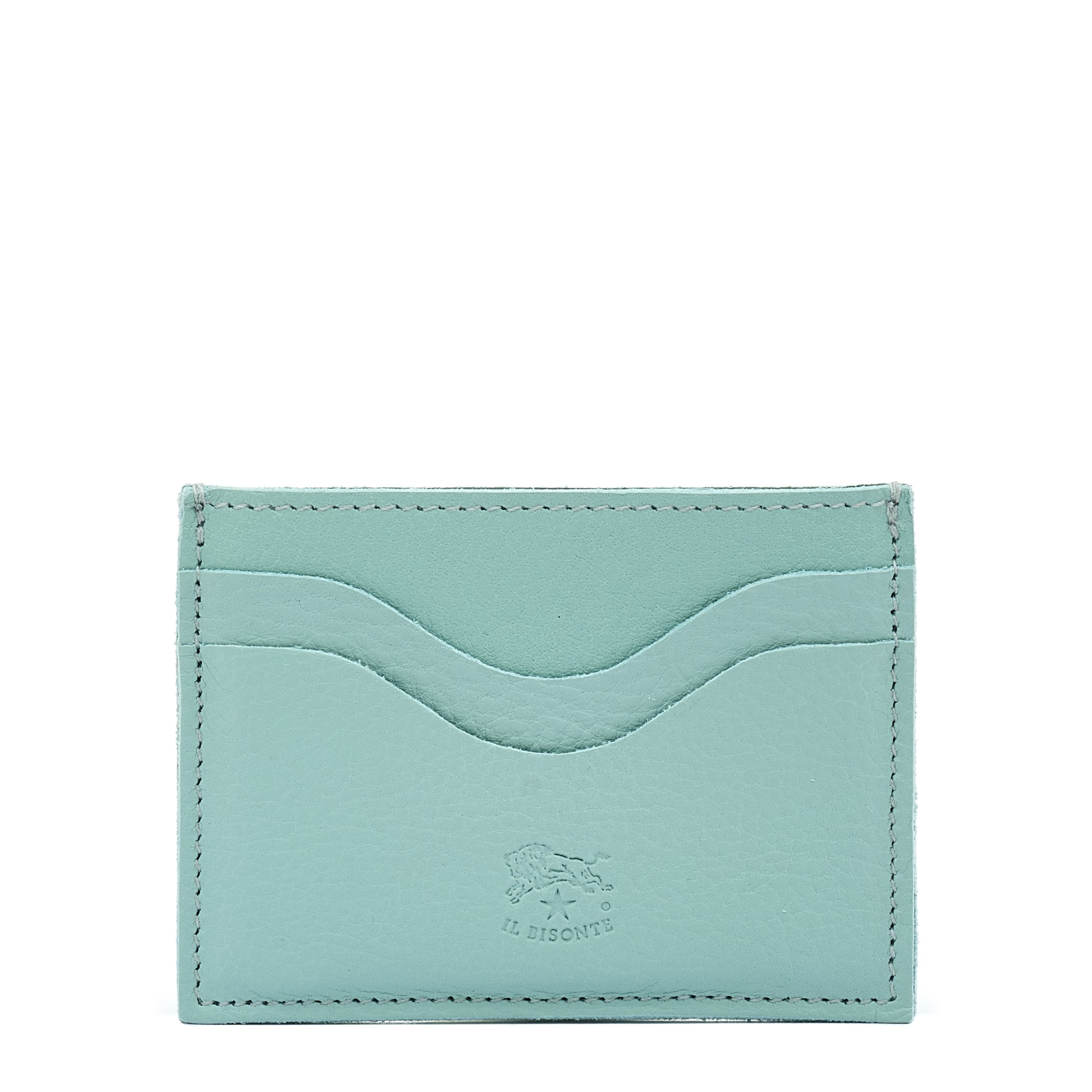 Salina | Card case in leather color sky blue botticelli – Il Bisonte