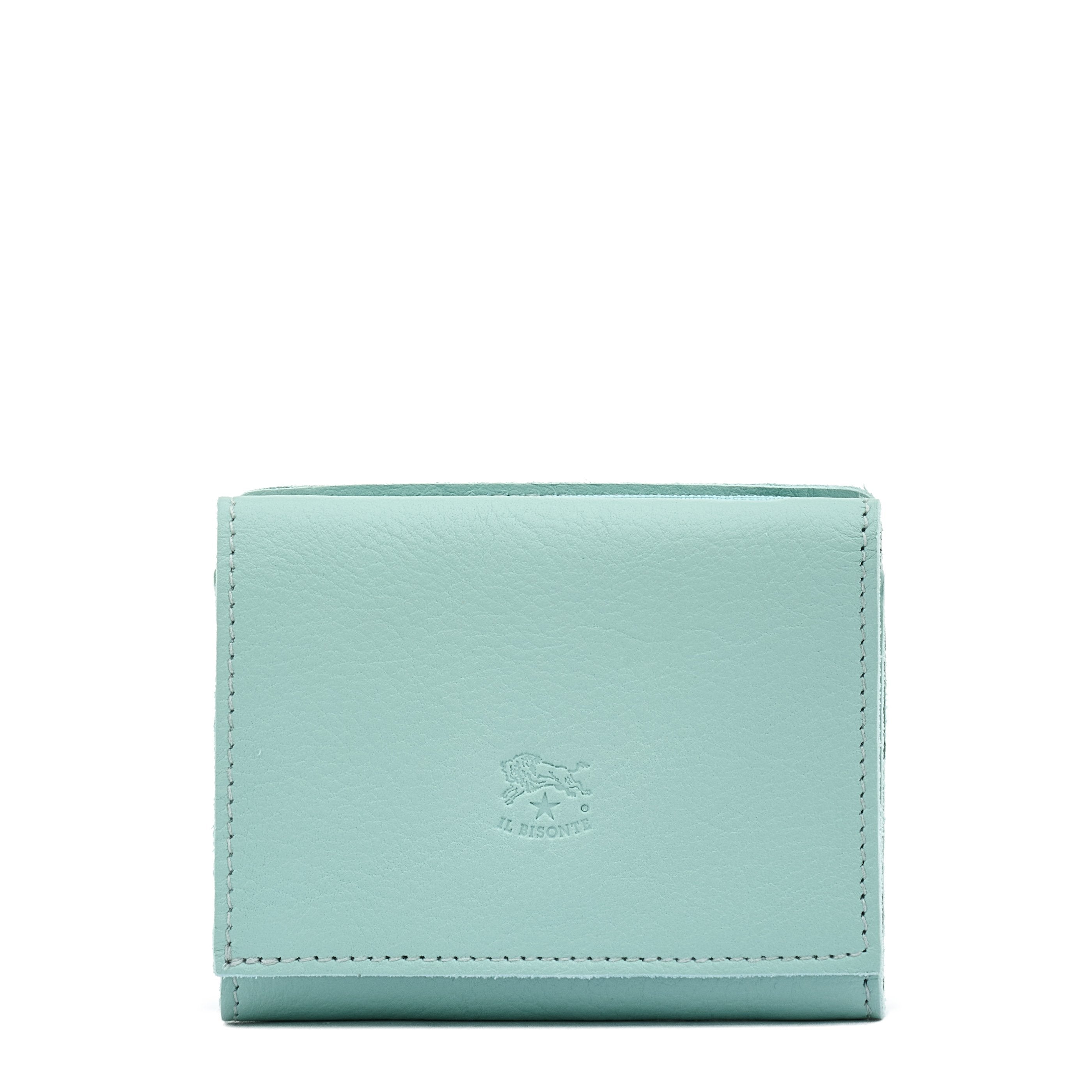 Wallet in leather color sky blue botticelli – Il Bisonte